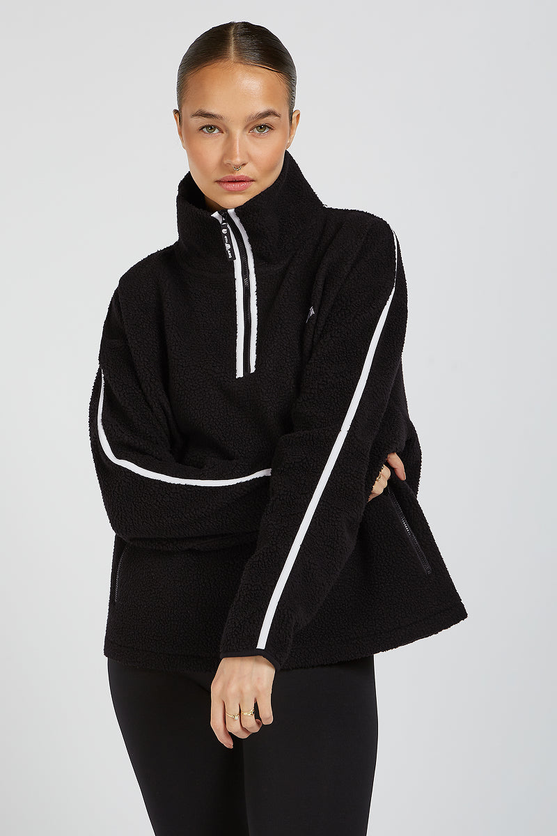 MADDOX Fleece Half-Zip Black | 4TH ARQ