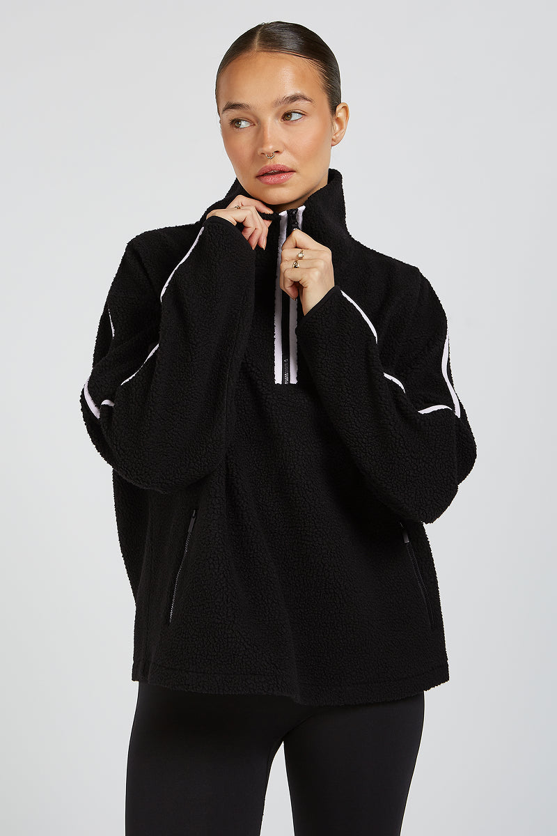 MADDOX Fleece Half-Zip Black | 4TH ARQ