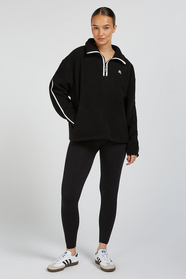 MADDOX Fleece Half-Zip Black | 4TH ARQ